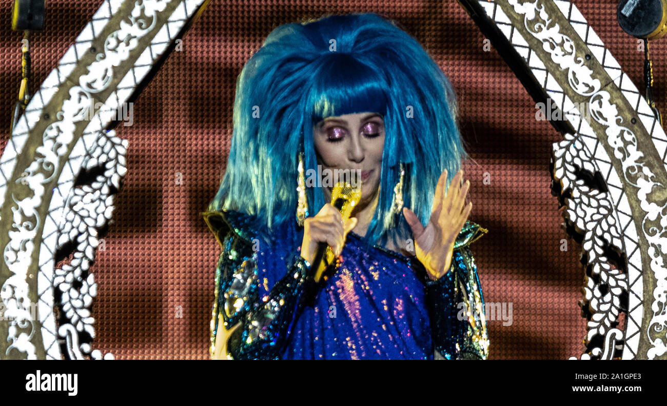 Berlin, Germany. 26th Sep, 2019. Cher sings at the beginning of her ...