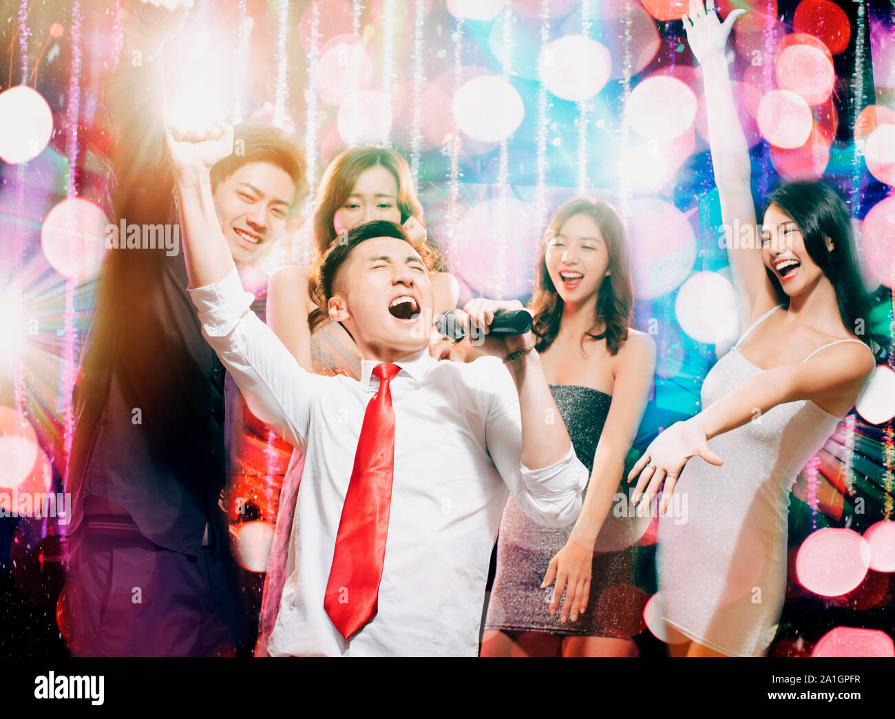 Group party night hi-res stock photography and images - Alamy