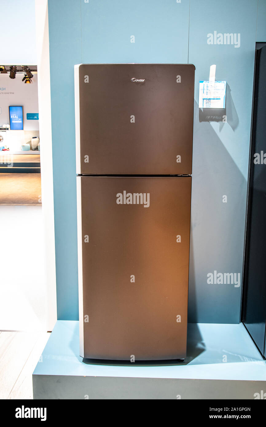 Berlin, Germany, Sep 2019, Candy fridge refrigerator freezer at Candy ...