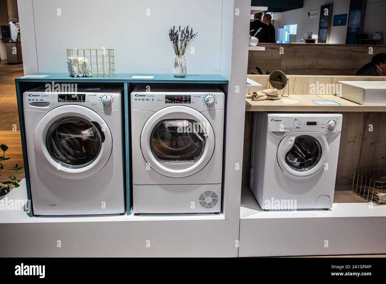 Berlin, Germany, Sep 2019, free-standing Candy Washing Machine on ...