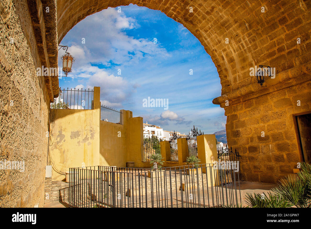 Ronda, Spain, Scenic view of a Puente Nuevo Arch and Puente Nuevo ...