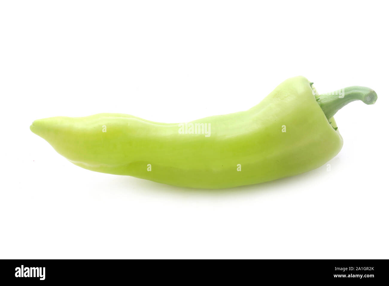 Raw Green Paprika Isolated On White Stock Photo - Alamy
