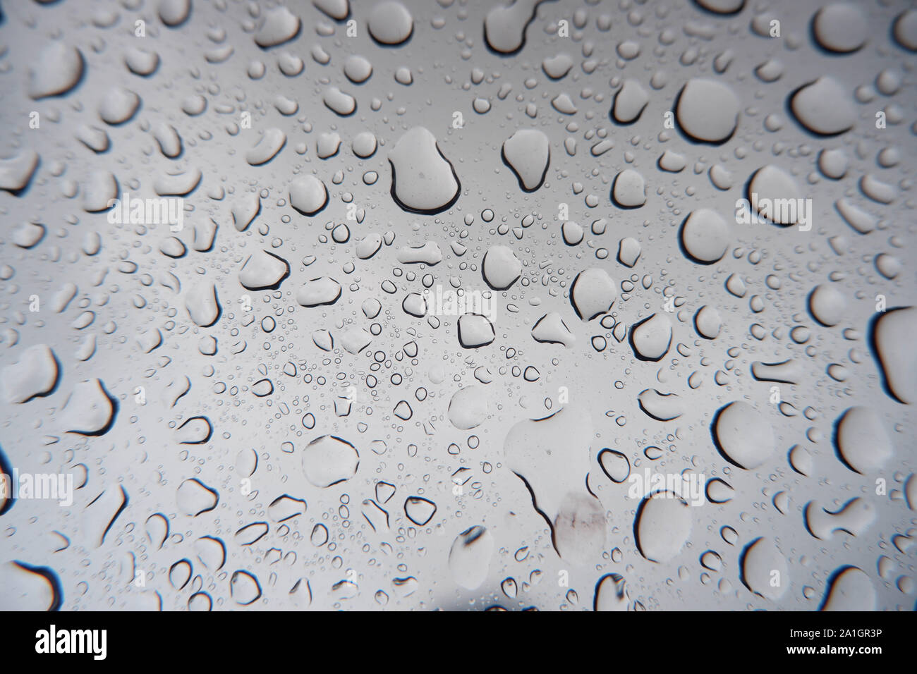 Water droplets stick on the glass surface Stock Photo - Alamy