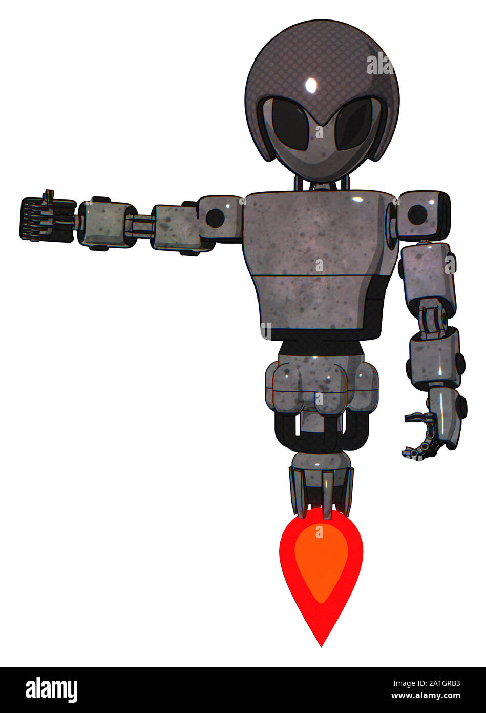 Automaton containing elements: grey alien style head, black eyes, gray ...