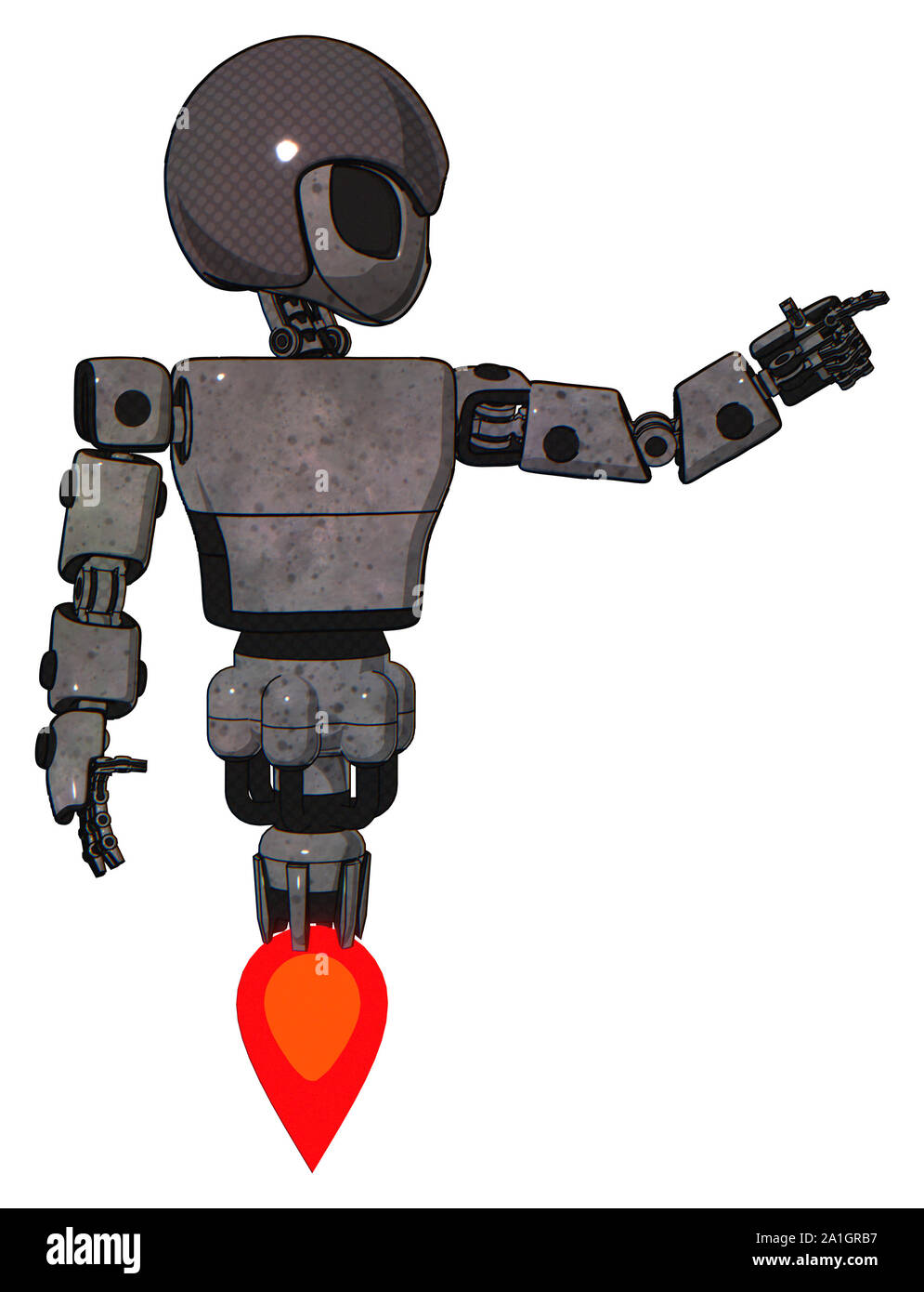 Automaton containing elements: grey alien style head, black eyes, gray ...