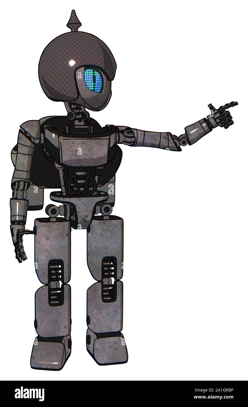 Mech containing elements: grey alien style head, blue grate eyes, gray ...