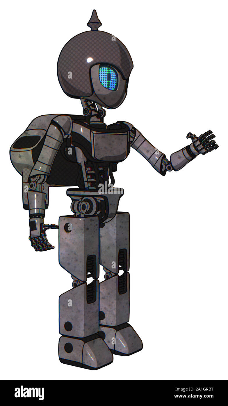 Mech containing elements: grey alien style head, blue grate eyes, gray ...