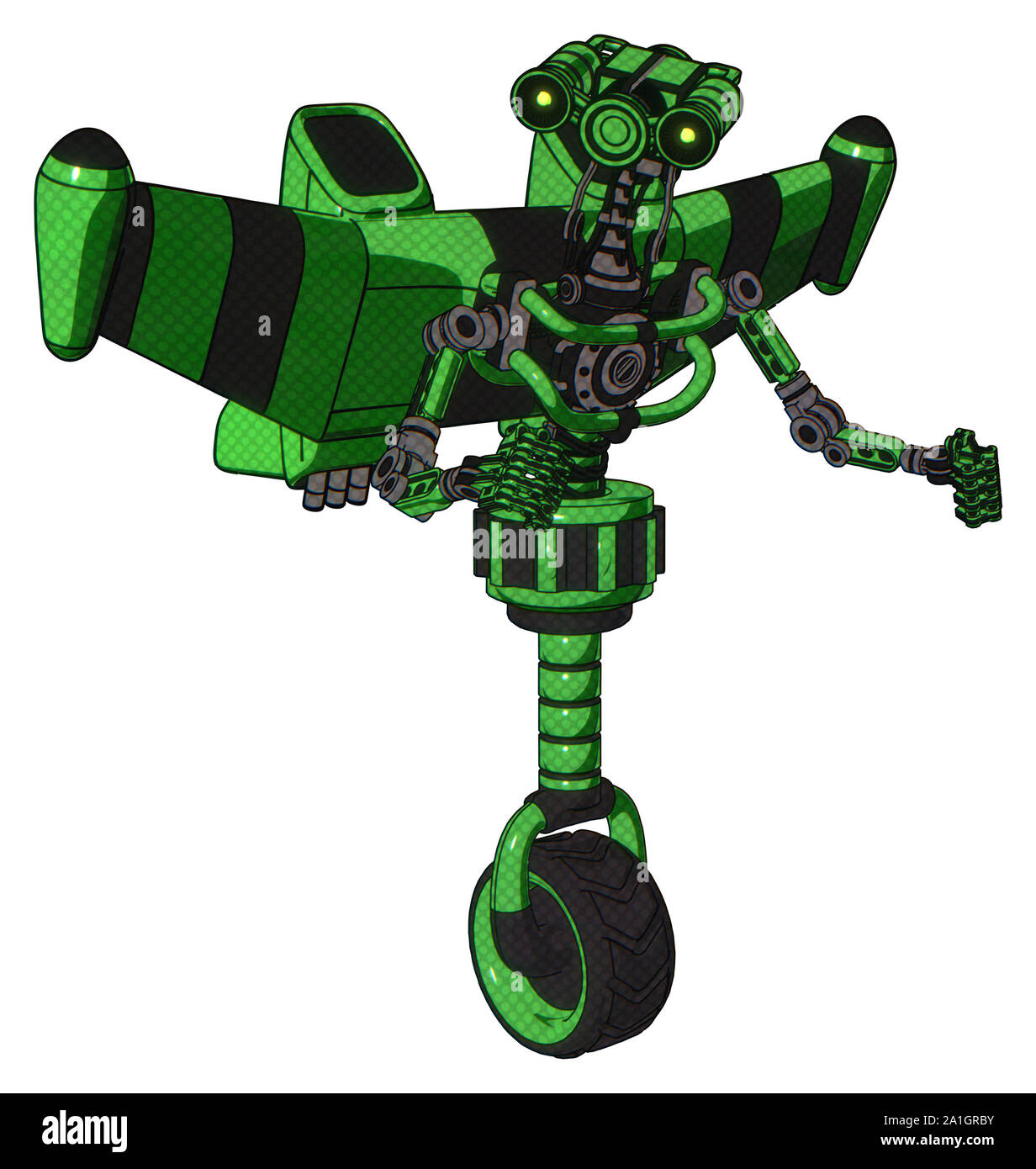 Robot containing elements: dual retro camera head, simple blue ...