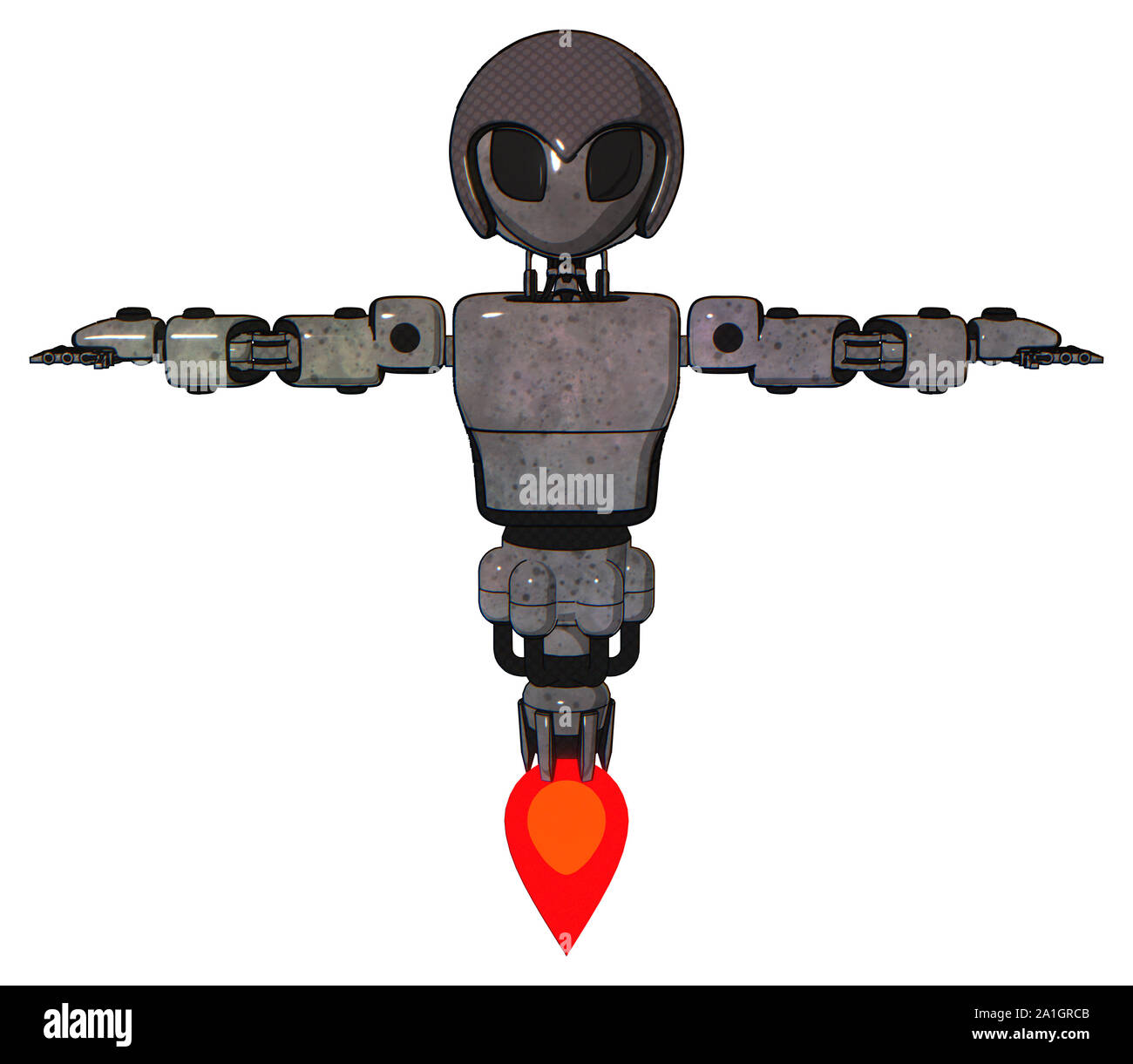 Automaton containing elements: grey alien style head, black eyes, gray ...