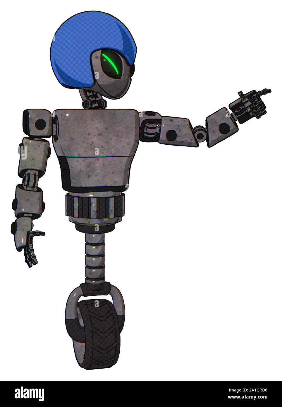 Android containing elements: grey alien style head, green demon eyes ...