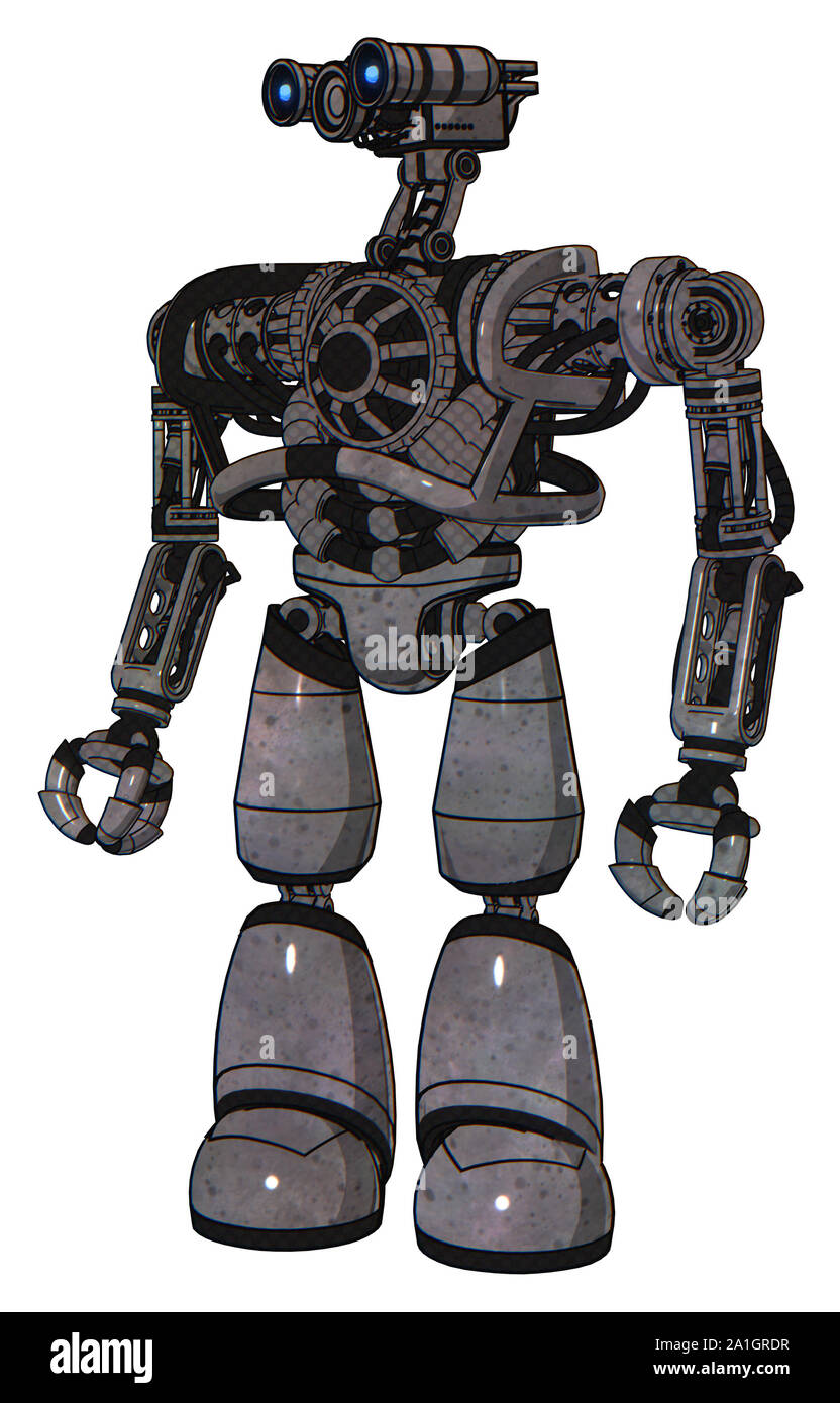 Mech containing elements: dual retro camera head, simple blue ...