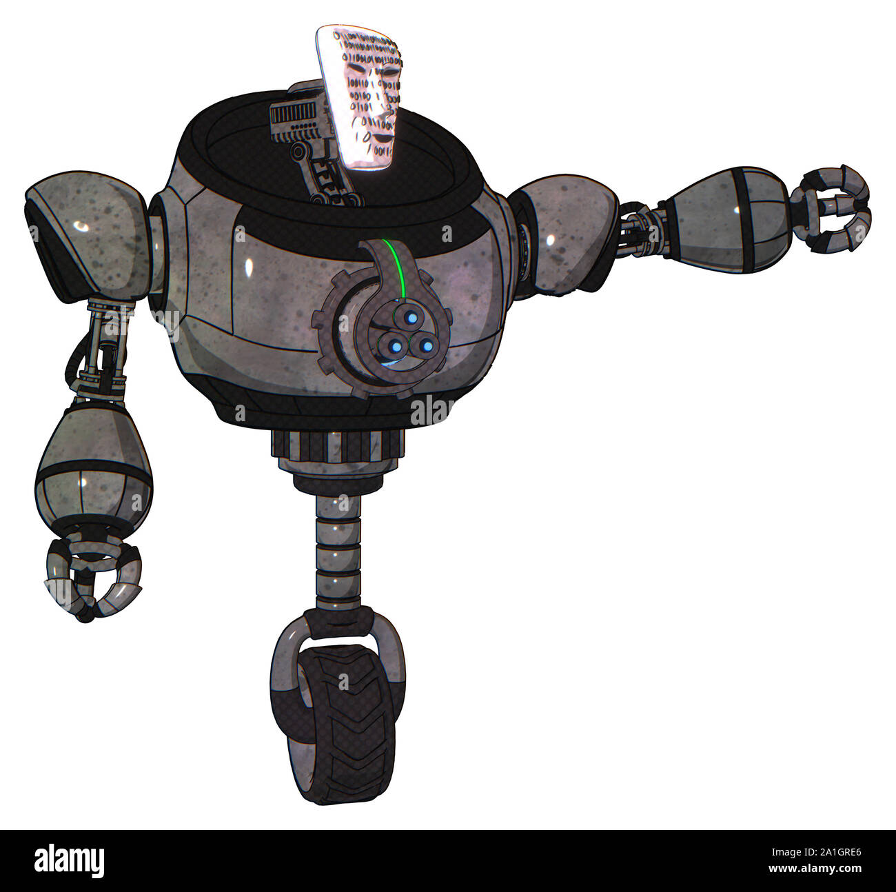 Android containing elements: humanoid face mask, binary war paint ...