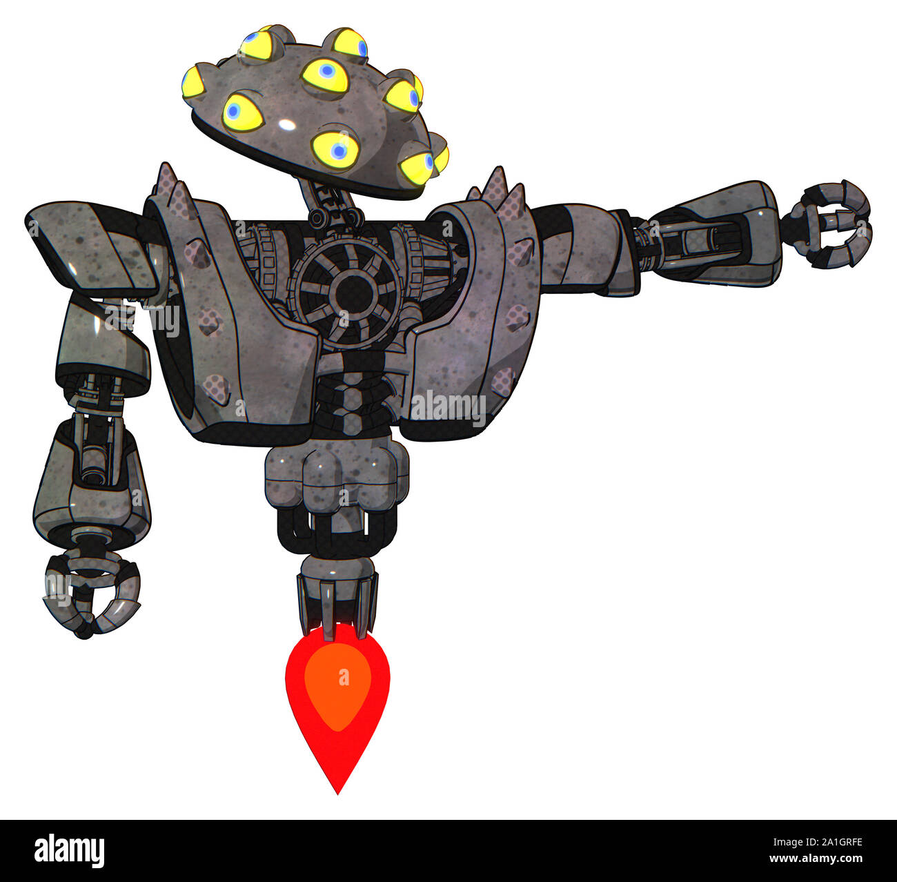 Automaton containing elements: many-eyed monster head design, heavy ...