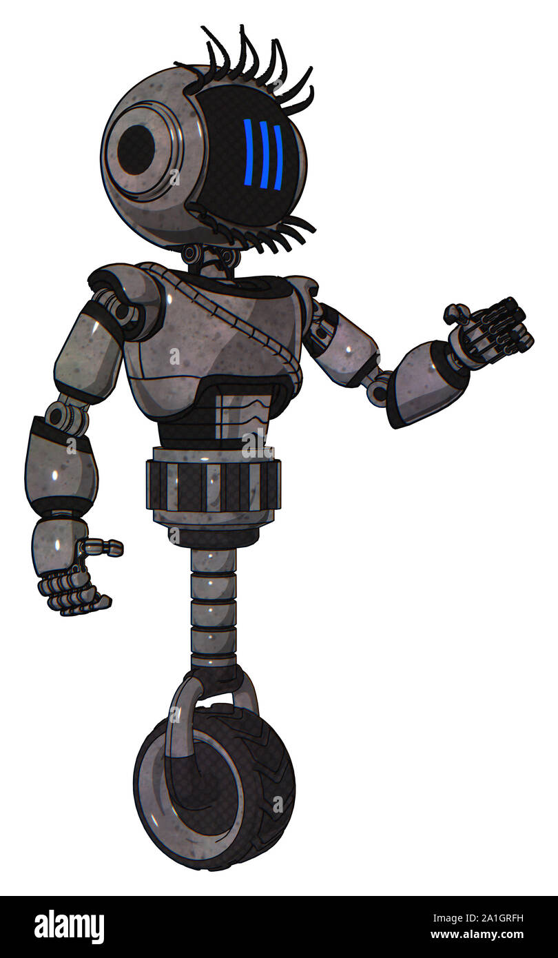 Mech containing elements: digital display head, three vertical line ...