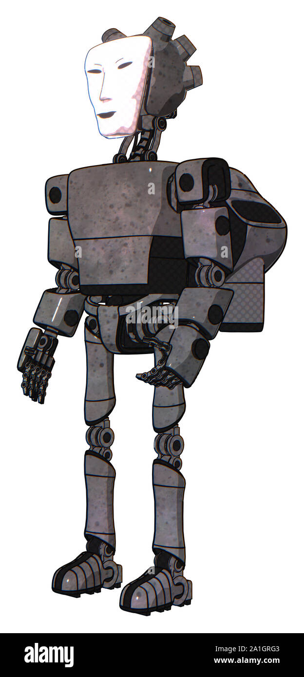 Mech containing elements: humanoid face mask, light chest exoshielding ...
