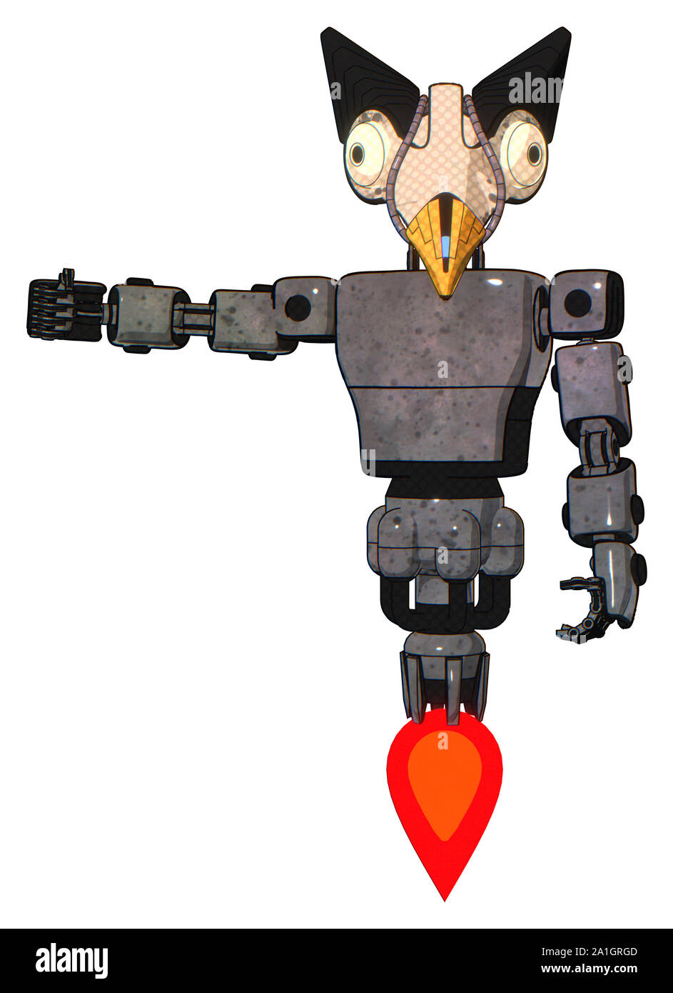 Automaton containing elements: bird skull head, bone skull eye holes ...