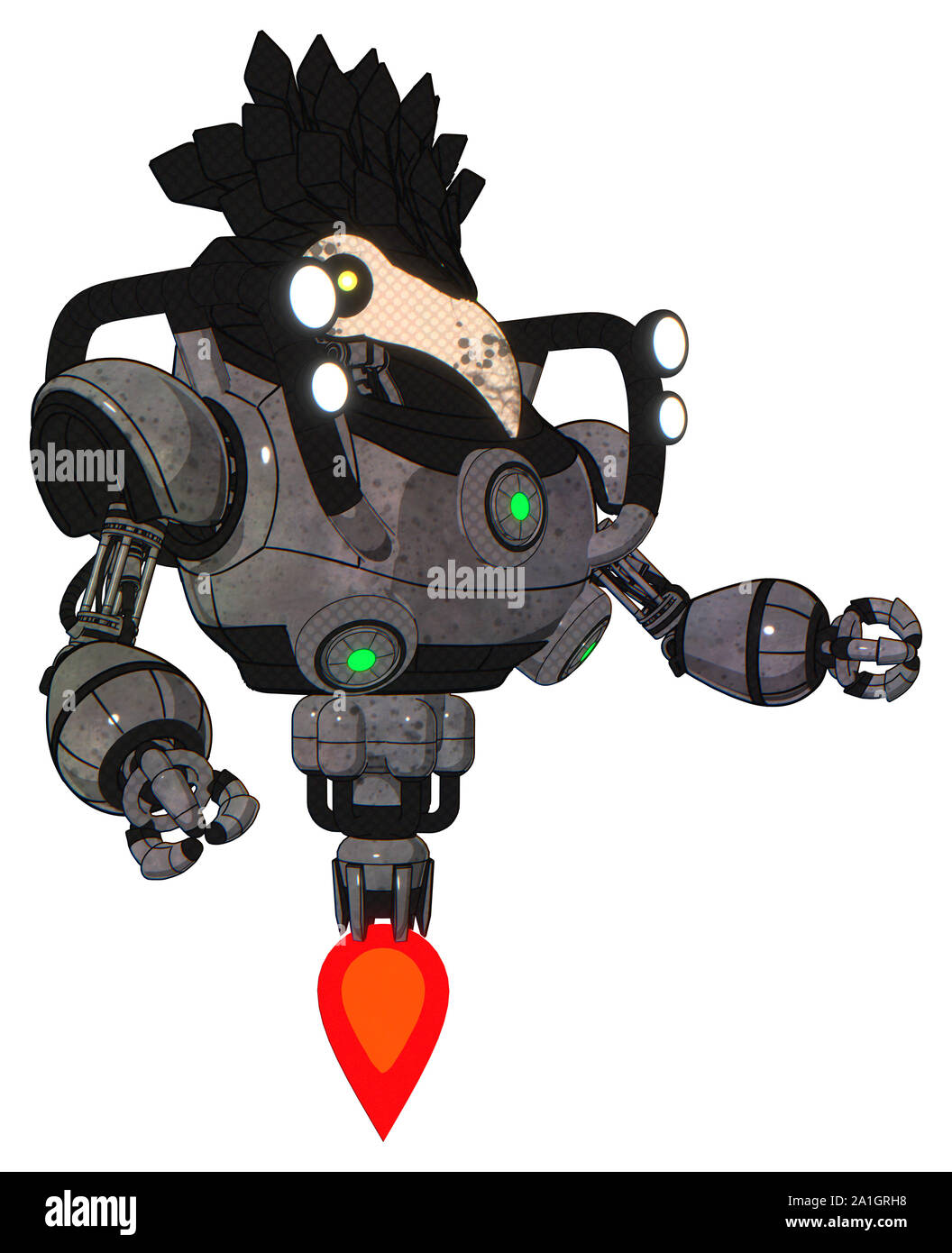 Droid containing elements: bird skull head, yellow led protruding eyes ...