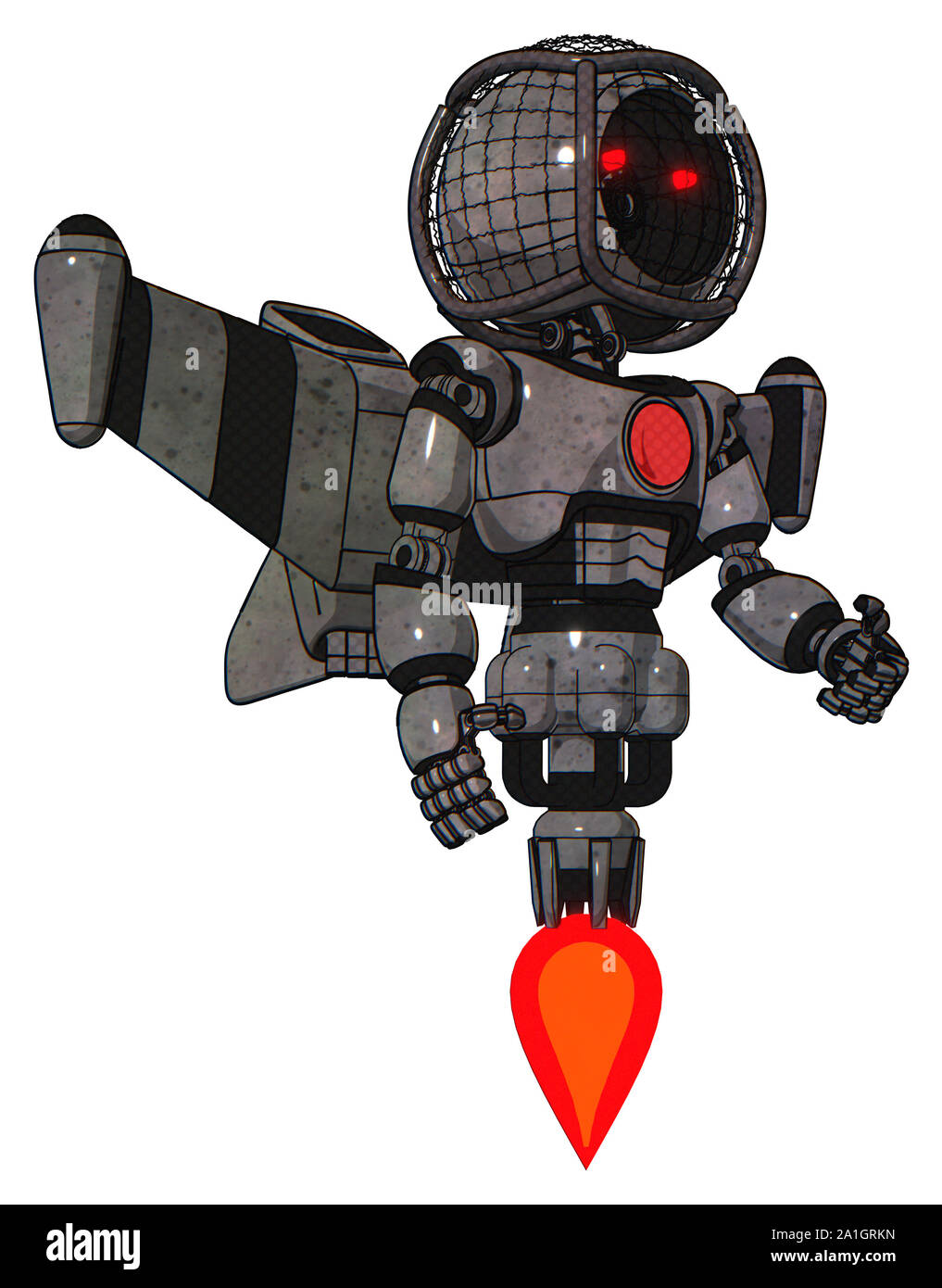 Mech containing elements: round barbed wire round head, light chest ...