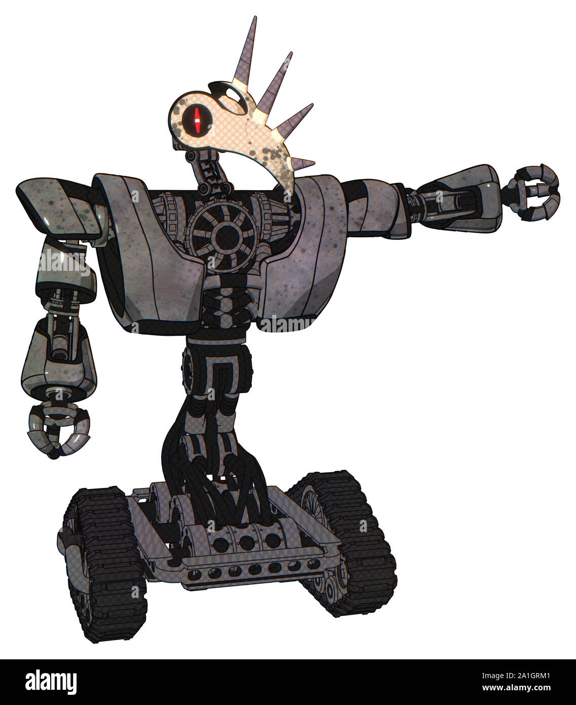 Automaton containing elements: bird skull head, red line eyes, heavy ...