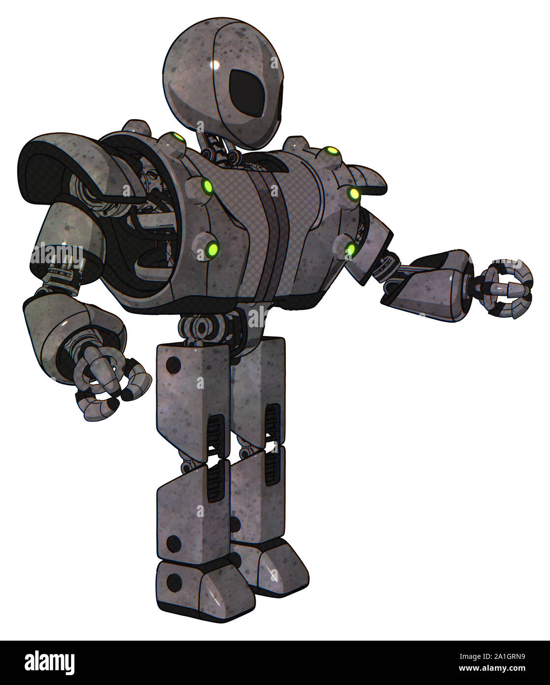 Cyborg containing elements: grey alien style head, black eyes, heavy ...