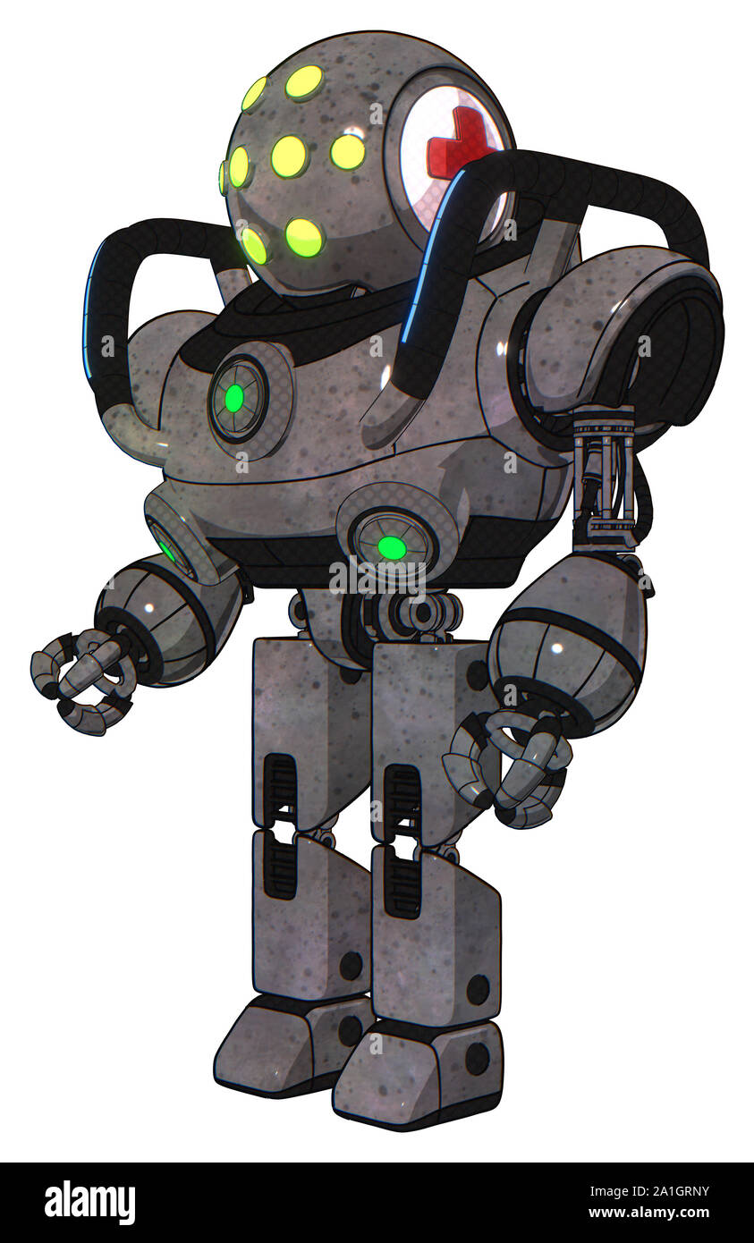 Automaton containing elements: round head, green eyes array, first aid ...