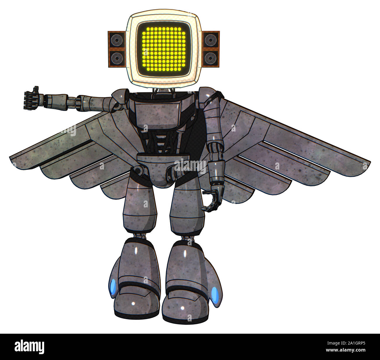 Automaton containing elements: old computer monitor, yellow circle ...