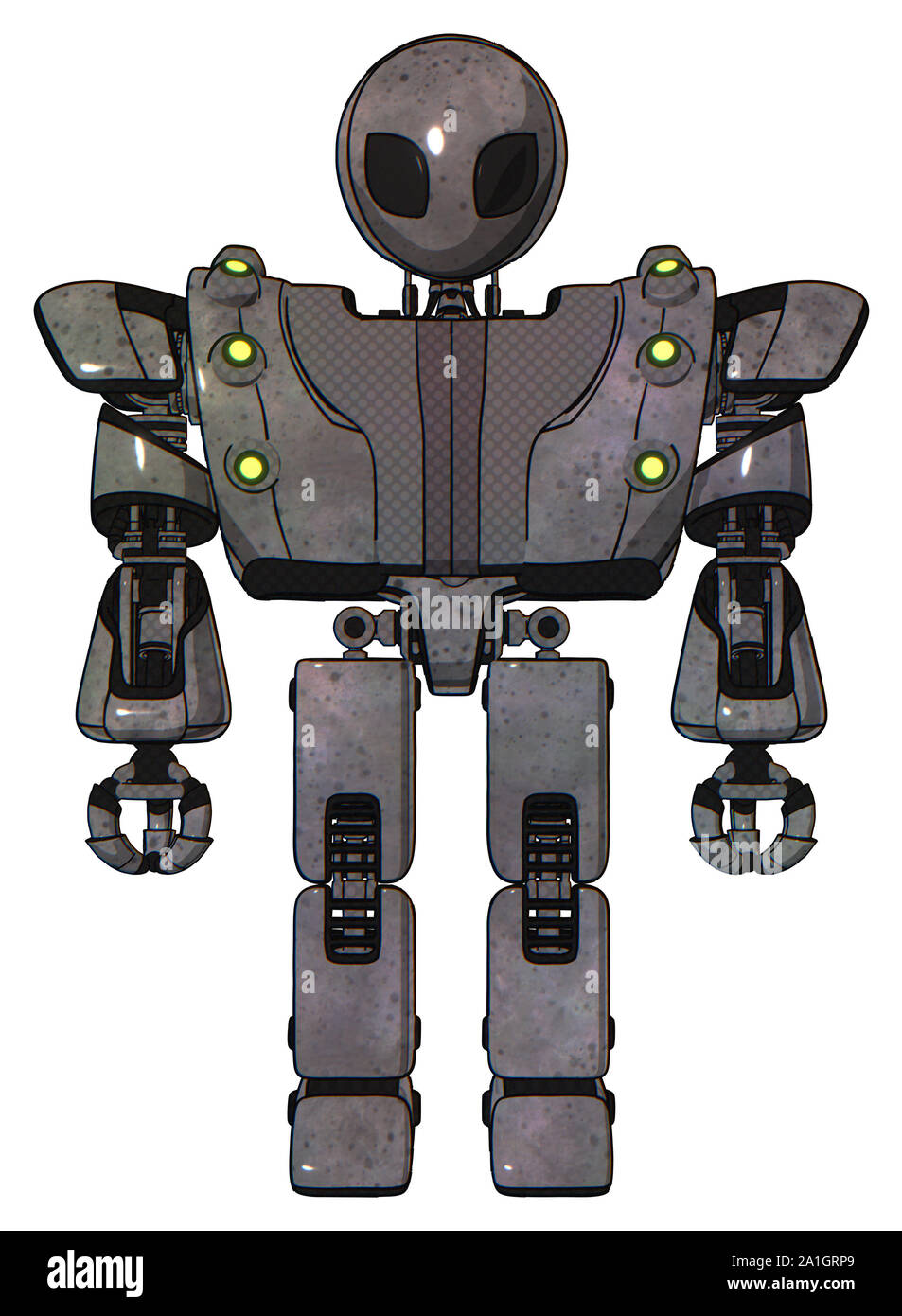 Cyborg containing elements: grey alien style head, black eyes, heavy ...