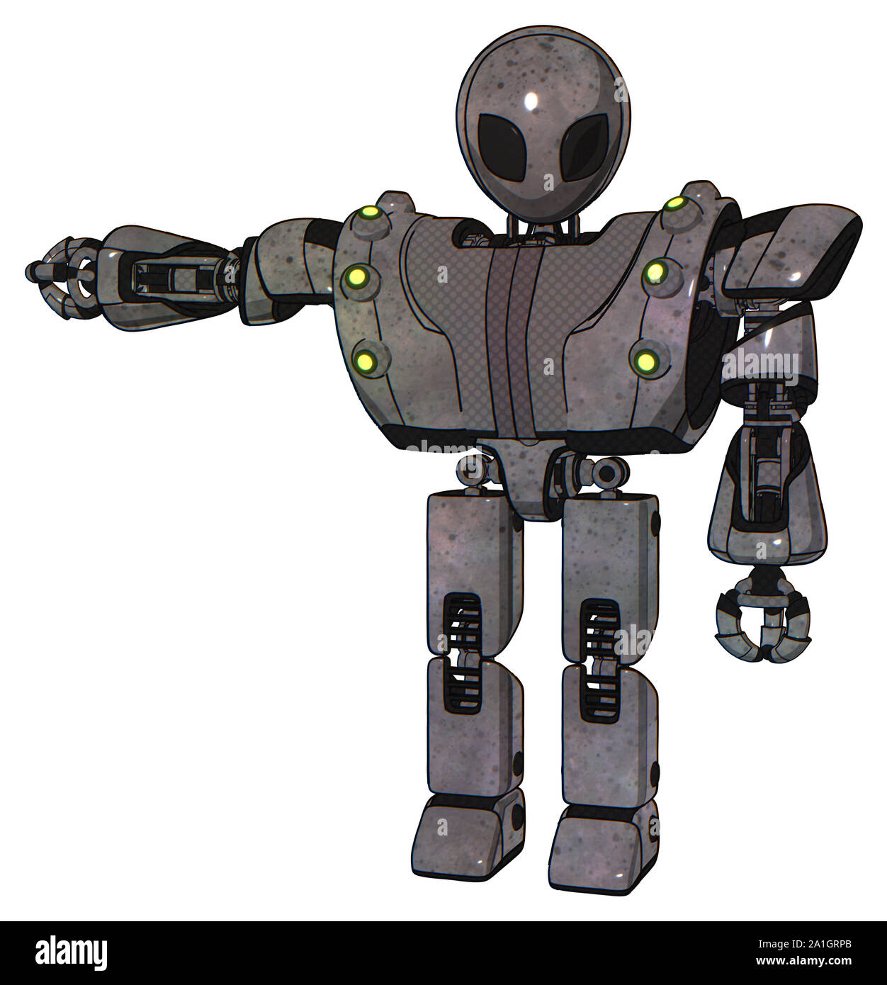 Cyborg containing elements: grey alien style head, black eyes, heavy ...