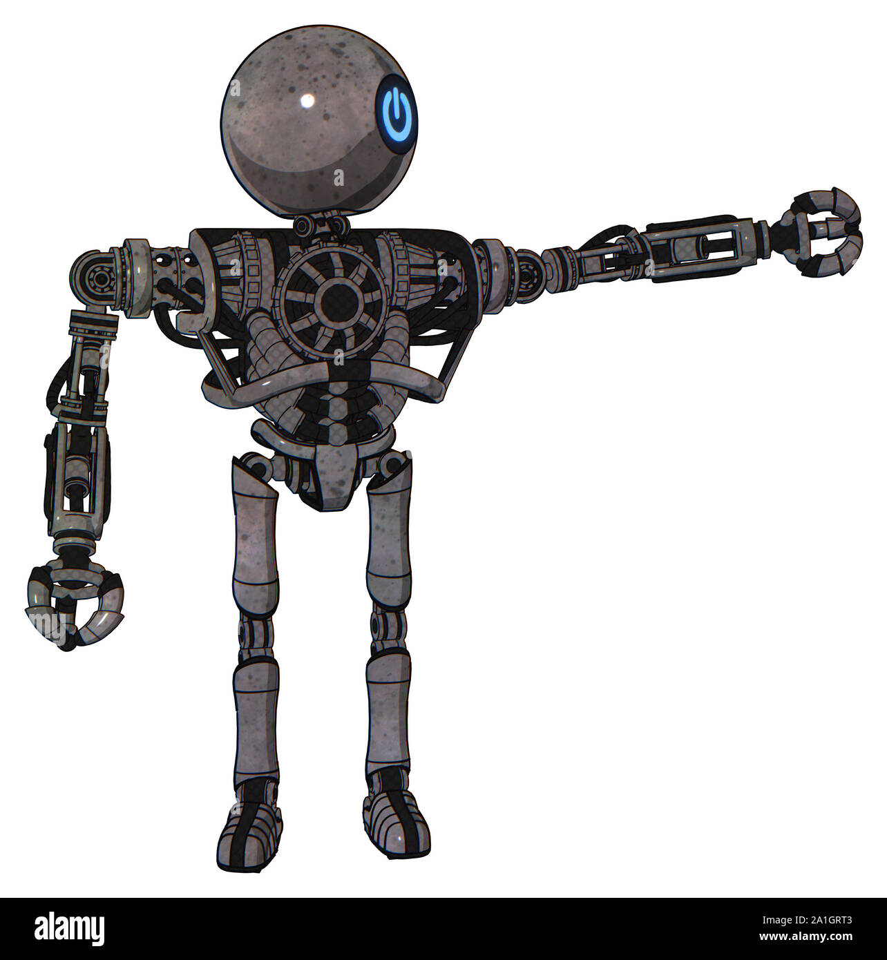 Mech containing elements: dual retro camera head, power symbol head ...