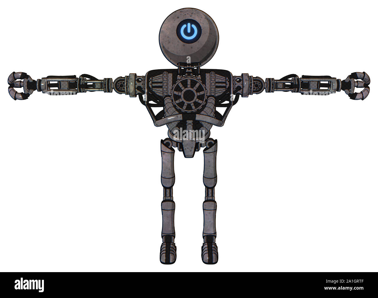 Mech containing elements: dual retro camera head, power symbol head ...