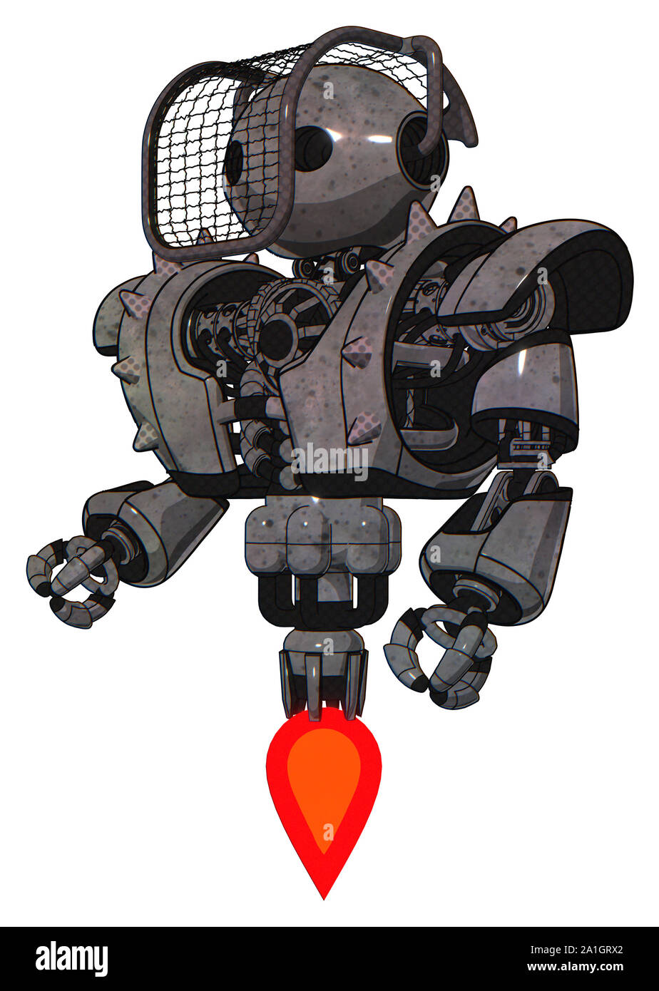 Cyborg containing elements: oval wide head, barbed wire visor helmet ...