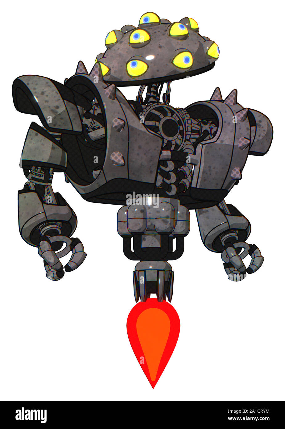 Automaton containing elements: many-eyed monster head design, heavy ...