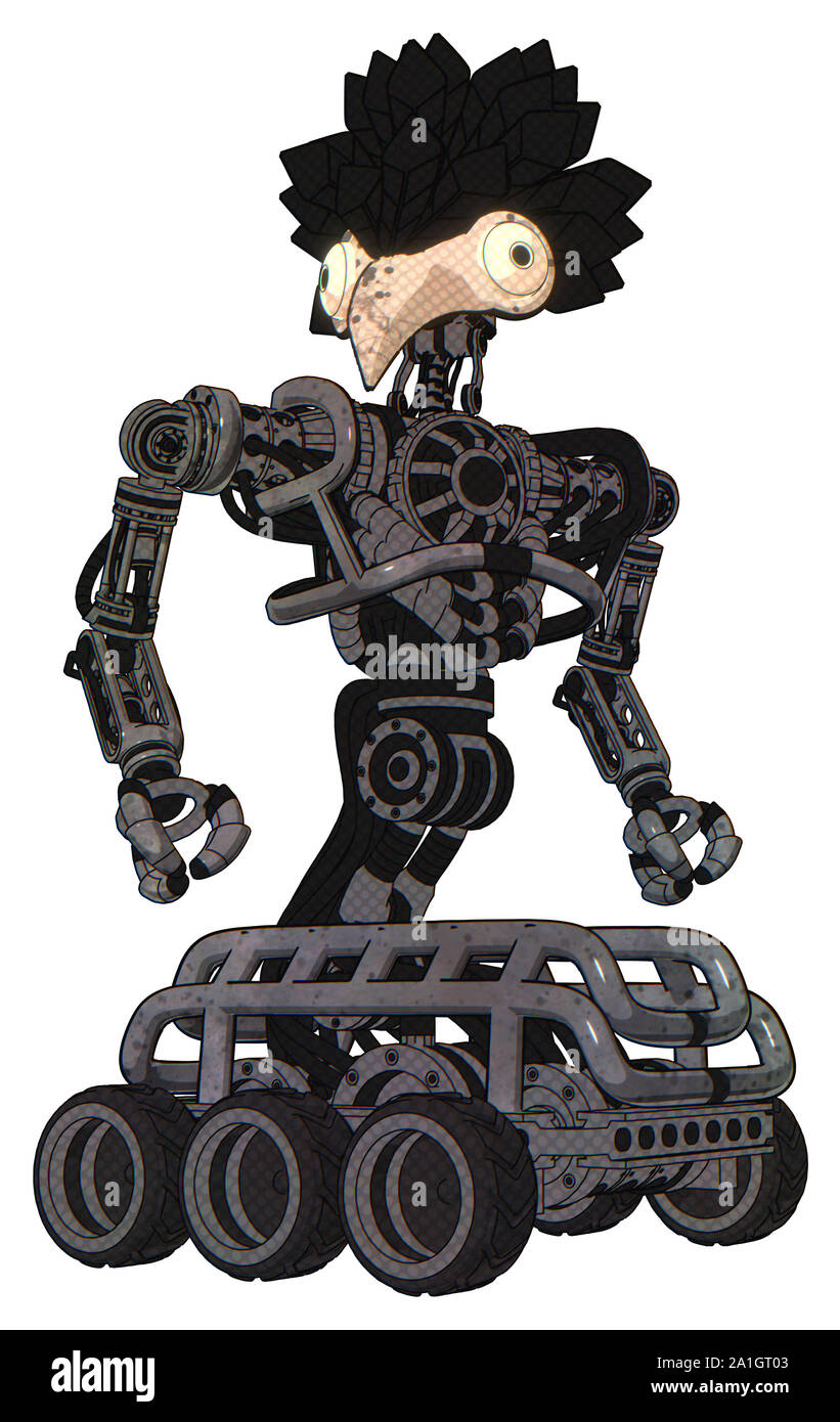 Cyborg containing elements: bird skull head, bone skull eye holes, crow ...