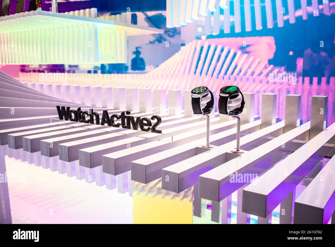 Berlin, Germany, Sep 2019 Samsung Galaxy Watch Active 2 smartwatch, at ...