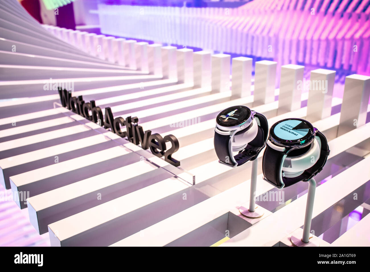 Berlin, Germany, Sep 2019 Samsung Galaxy Watch Active 2 smartwatch, at ...