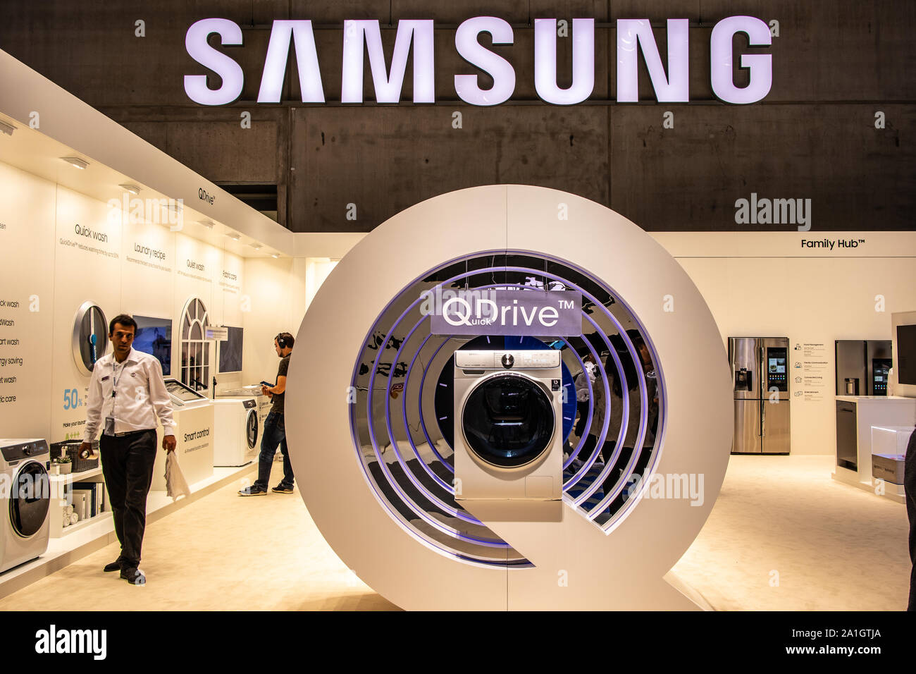 Berlin, Germany, Sep 2019 Samsung Q-Drive washing machine tumble dryer ...