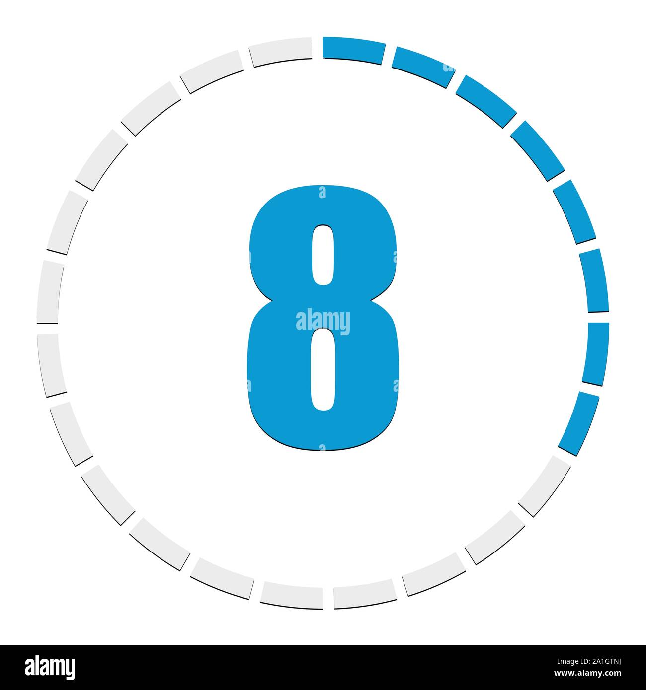 Progress, completion, step indicator. Segmented circle as duration ...