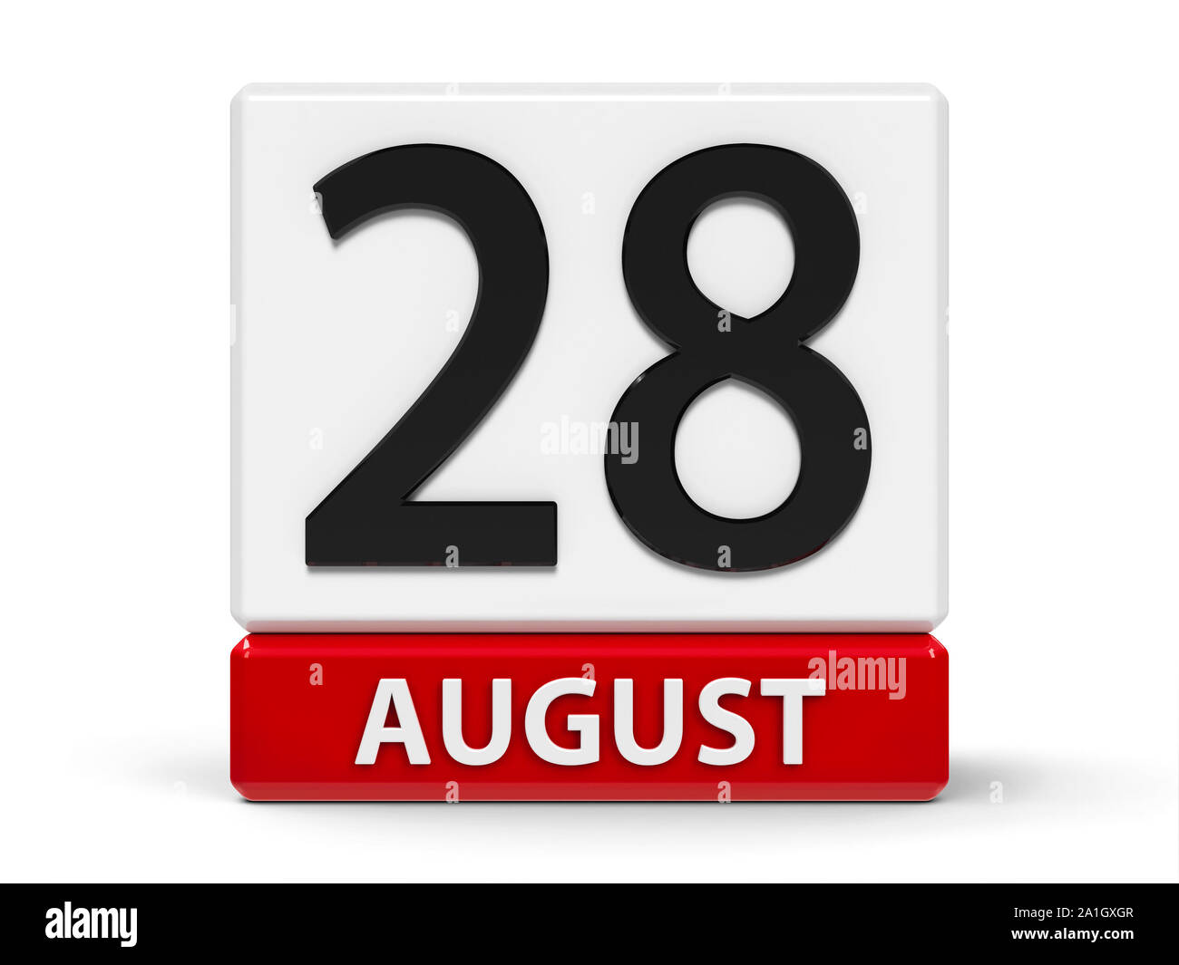 Red and white calendar icon from cubes - The Twenty Eighth of August ...