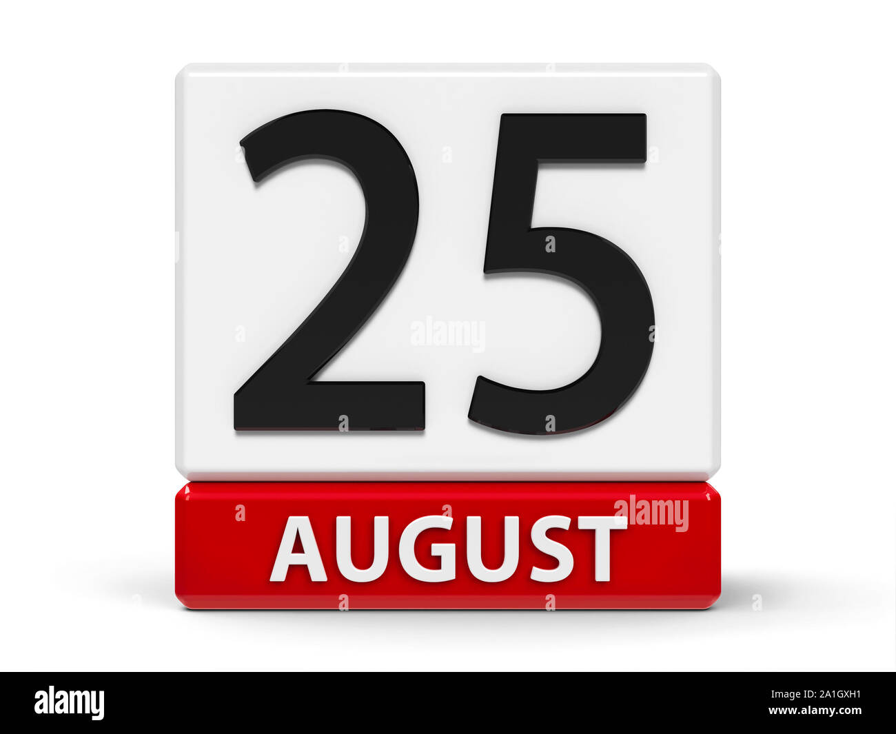 Red and white calendar icon from cubes - The Twenty Fifth of August ...