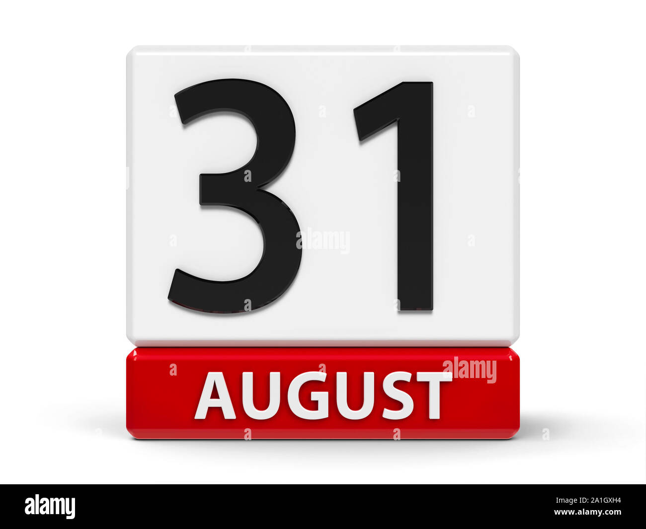 Red and white calendar icon from cubes - The Thirty First of August ...
