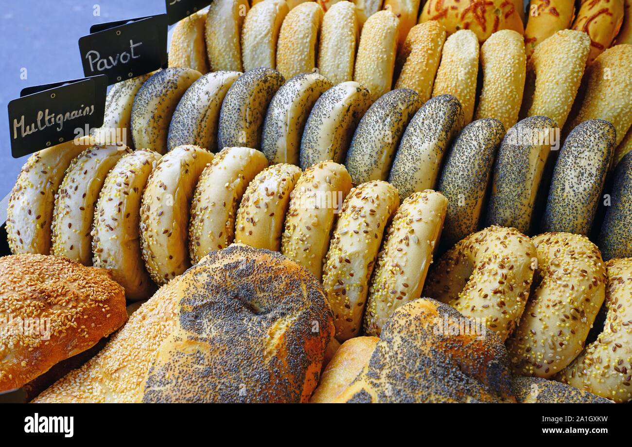 Bagels in a jewish bakery hi-res stock photography and images - Alamy