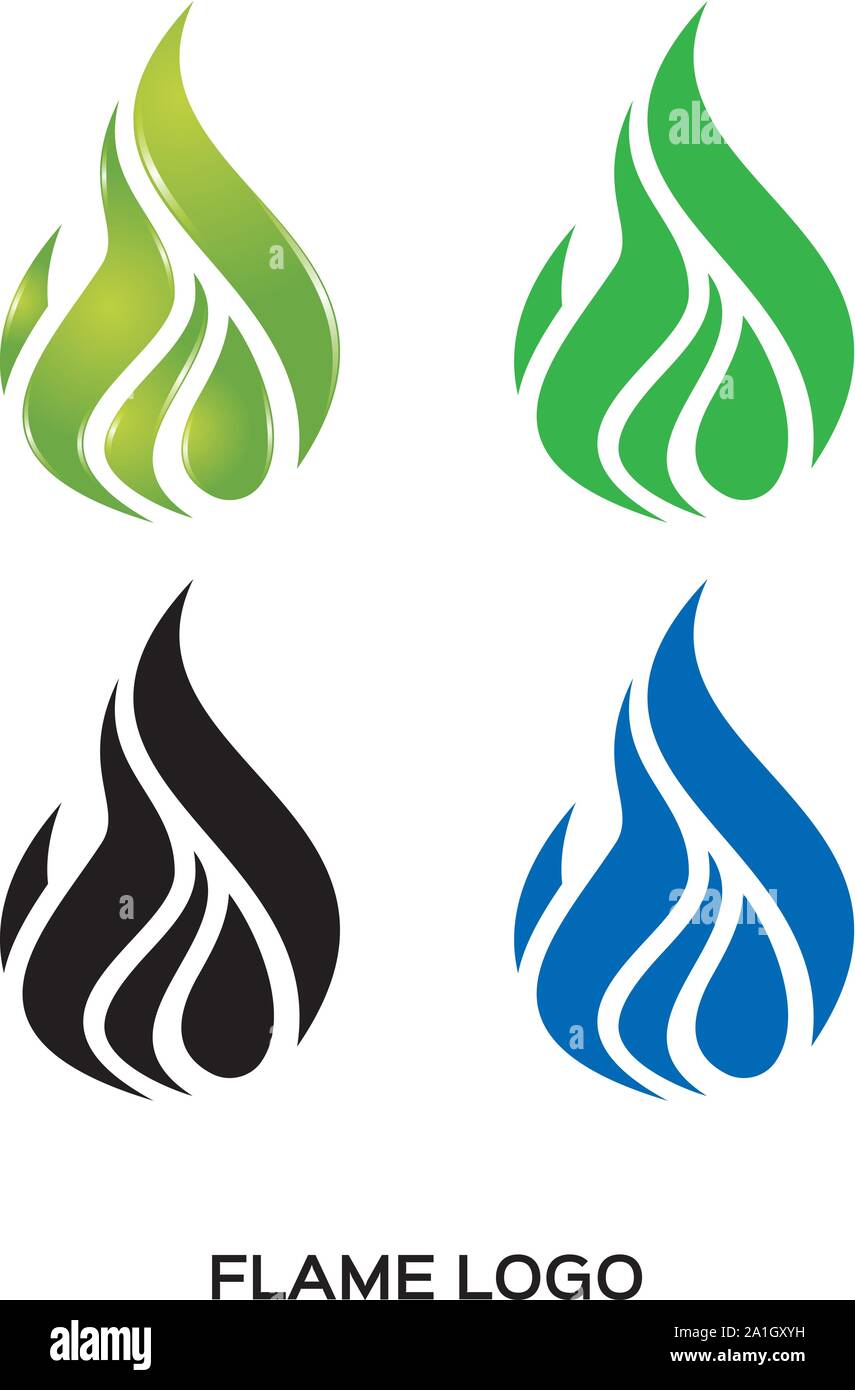 Fire flame Logo Template vector icon Oil, gas and energy logo concept ...