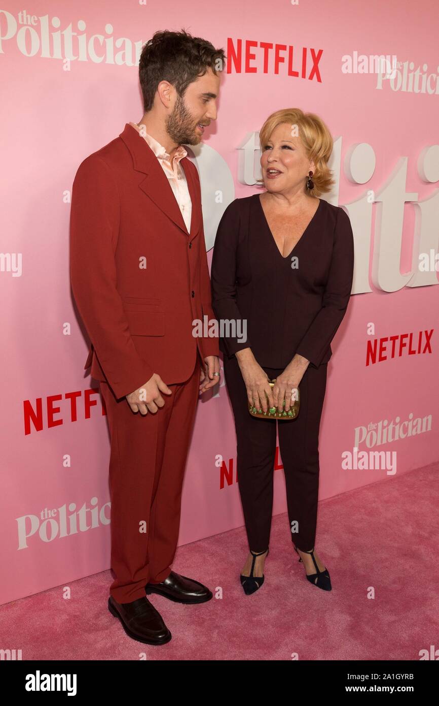 New York, NY, USA. 26th Sep, 2019. Ben Platt, Bette Midler at arrivals ...