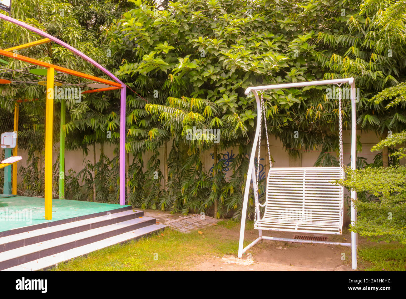 Local Road Side Park And Playground Stock Photo - Alamy