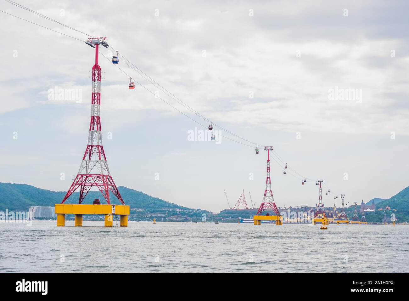 Cable car over the sea, Nha Trang, Vietnam Stock Photo - Alamy