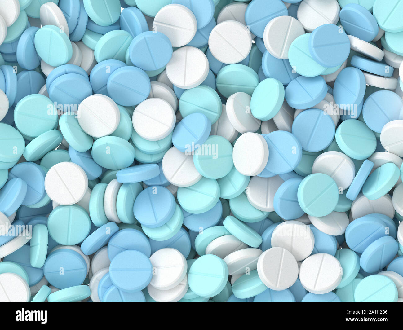 3d render of top view of medical pills stack Stock Photo - Alamy