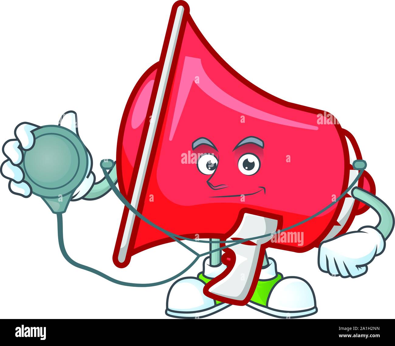 Doctor red loudspeaker cartoon character with mascot Stock Vector Image ...