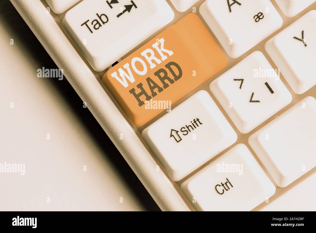 Writing note showing Work Hard. Business concept for Laboring that puts ...