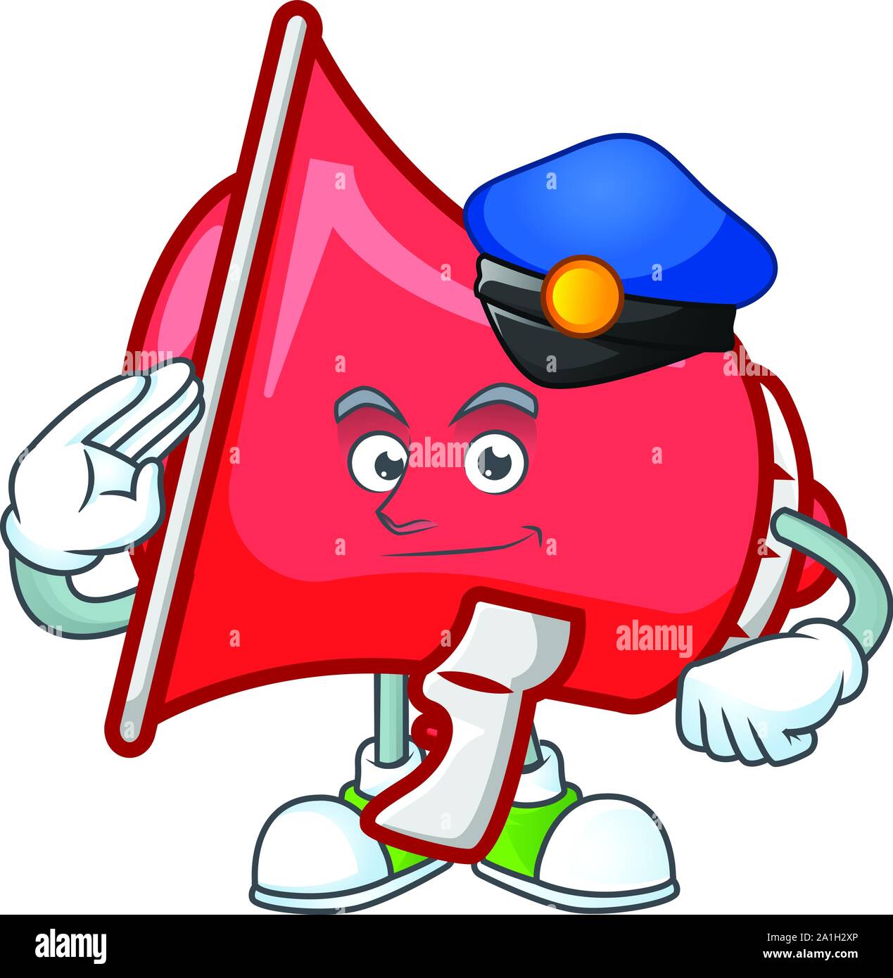 Police red loudspeaker cartoon character with mascot Stock Vector Image ...