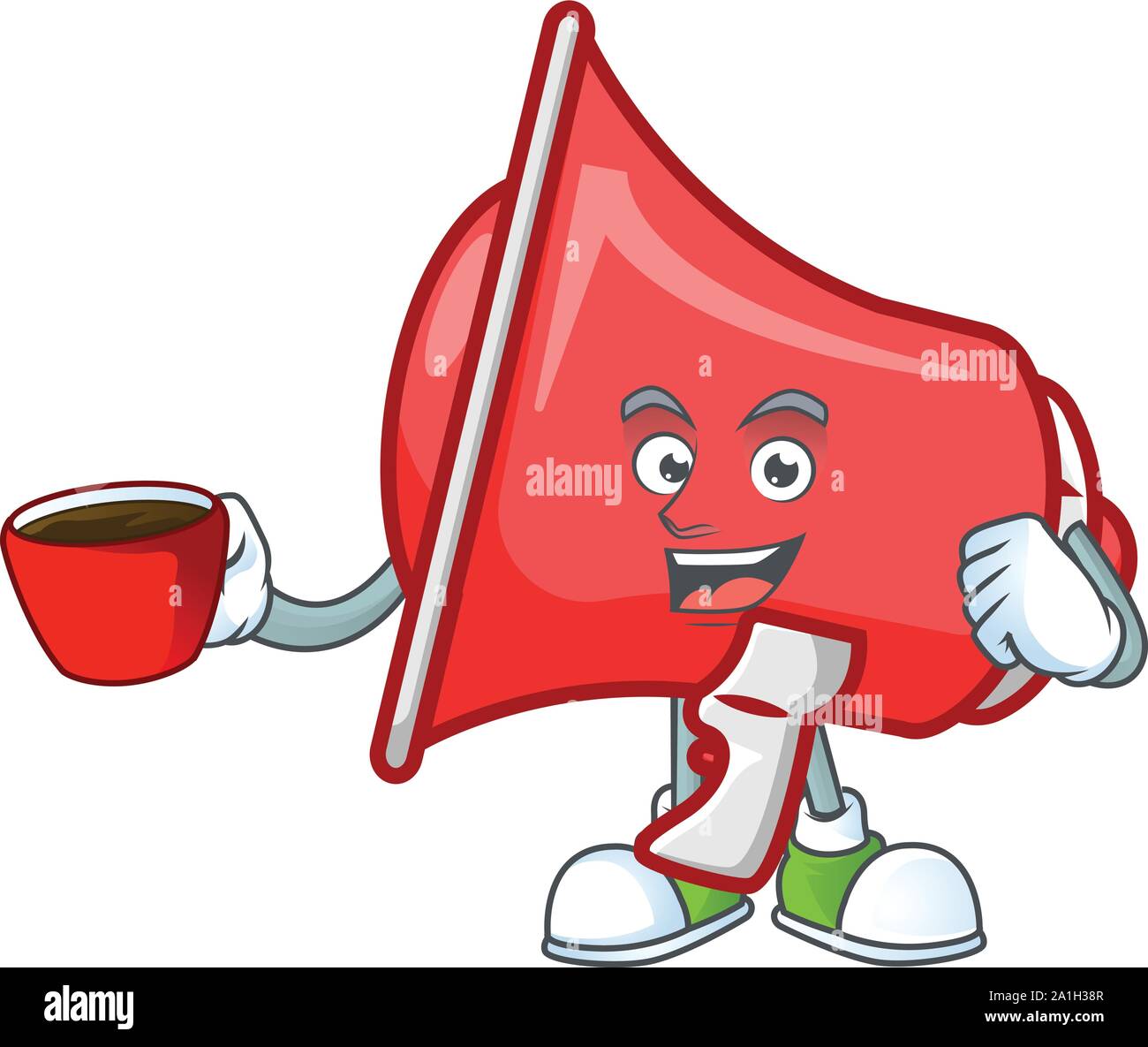 Drinking in cup red loudspeaker character for speak loud Stock Vector ...